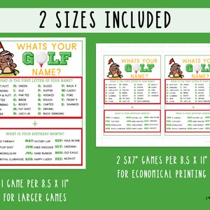 Whats Your Golf Name Game | Printable Golf Team Party Games | Masters ...
