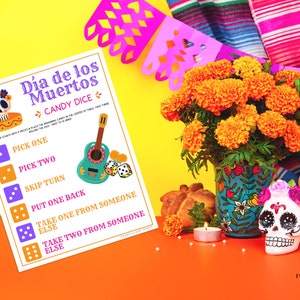 Día De Los Muertos Candy Dice | Printable Day of the Dead Party Game ...
