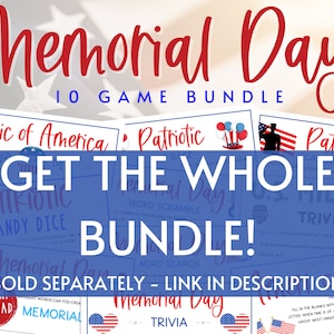 Patriotic Scavenger Hunt Game | Printable Memorial Day Party Games ...