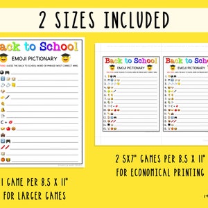 Back to School Game Emoji Pictionary First Day of School | Etsy