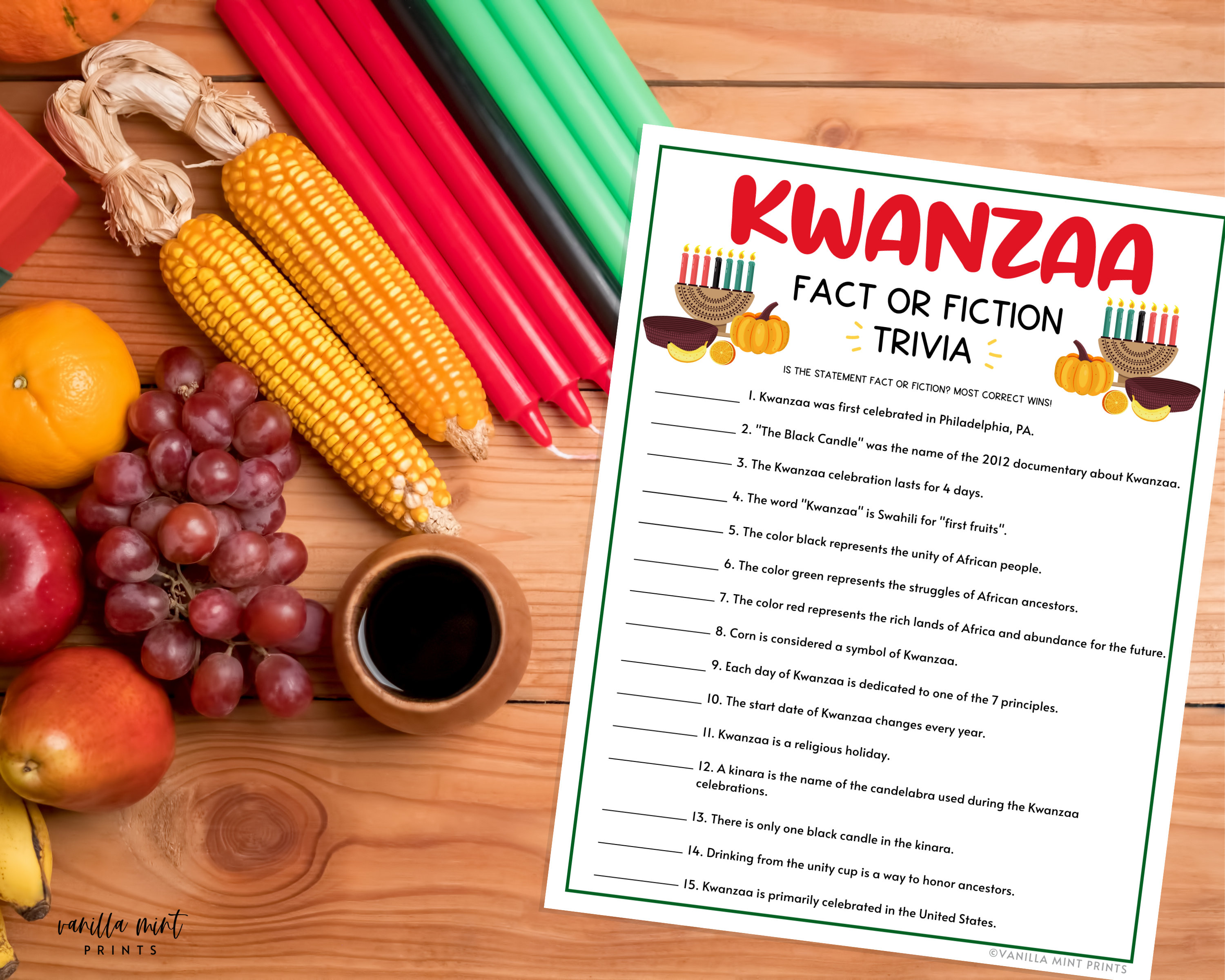 Kwanzaa Trivia Game | Printable Kwanzaa Party Games | Fun Activities ...