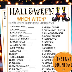 Halloween Witch Matching Game | Which Witch | Halloween Printable Games ...