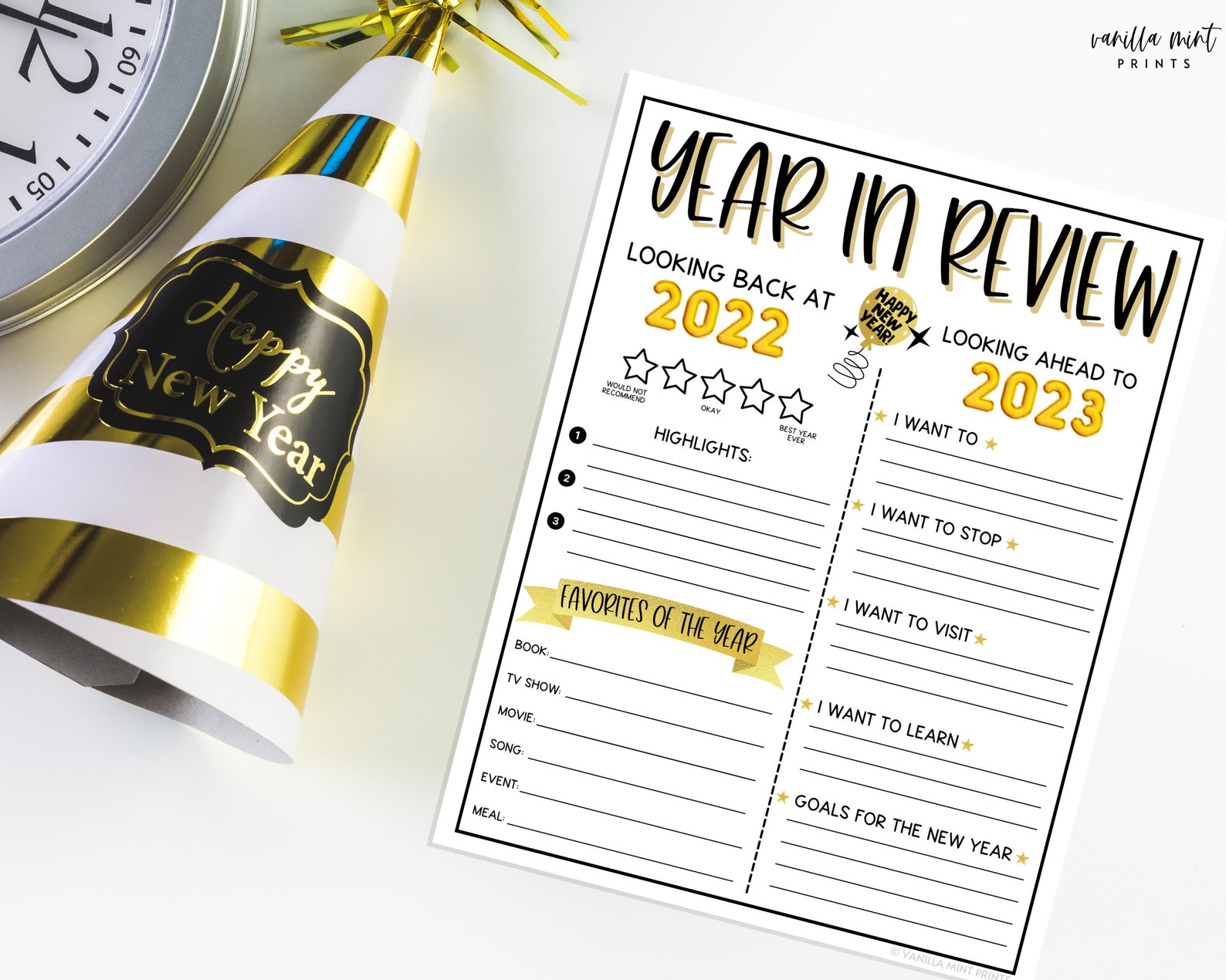 New Years Eve Year in Review Game New Years Games New - Etsy