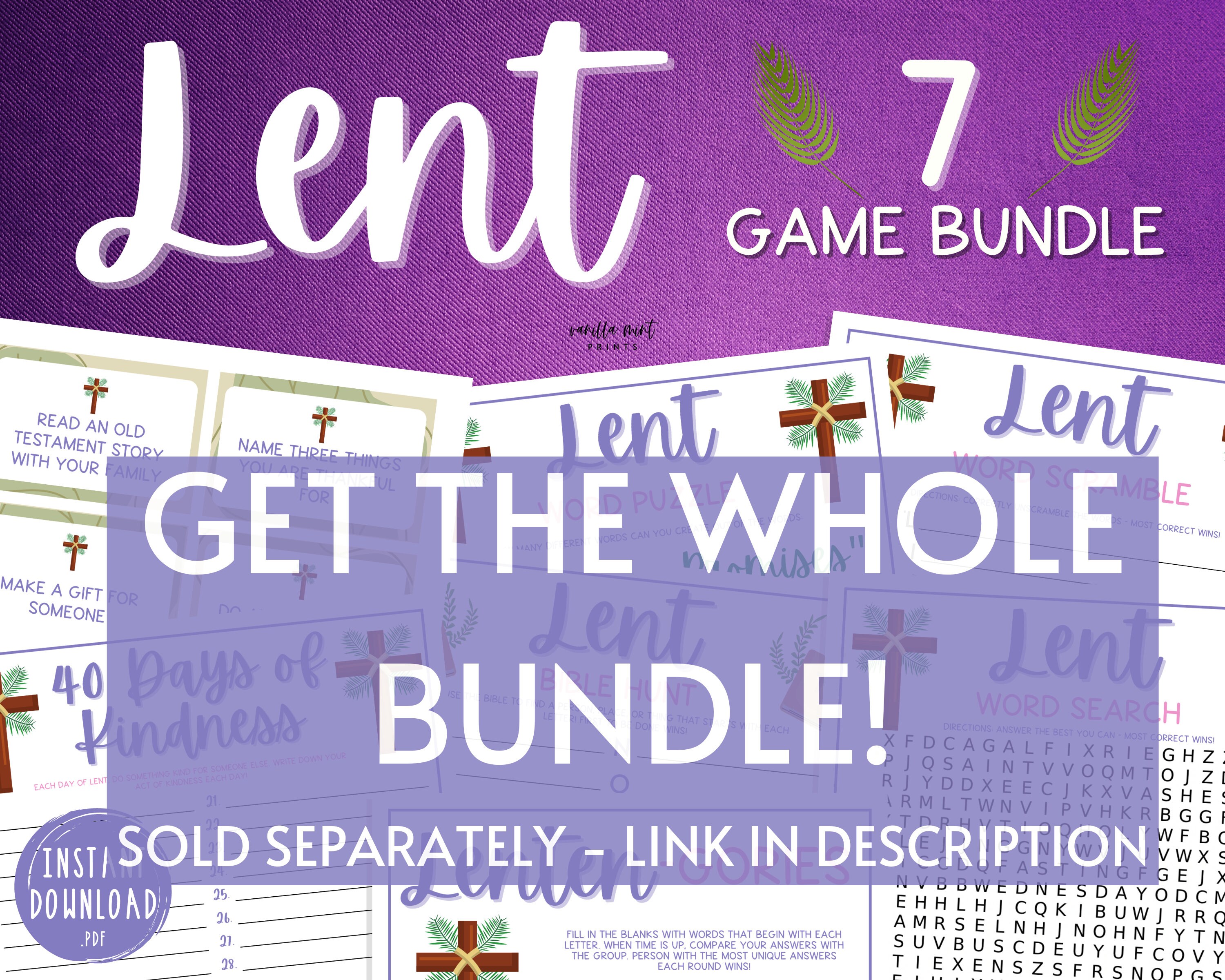 40 Lent Activity Cards Printable Cards for Lent Easter | Etsy