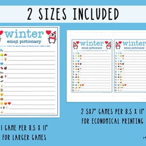 Winter Emoji Pictionary Game | Printable Winter Games | Wintertime ...