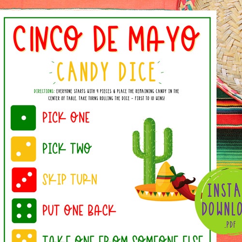 Cinco De Mayo Siesta O Fiesta Game Mexican Party Games Fun - Etsy