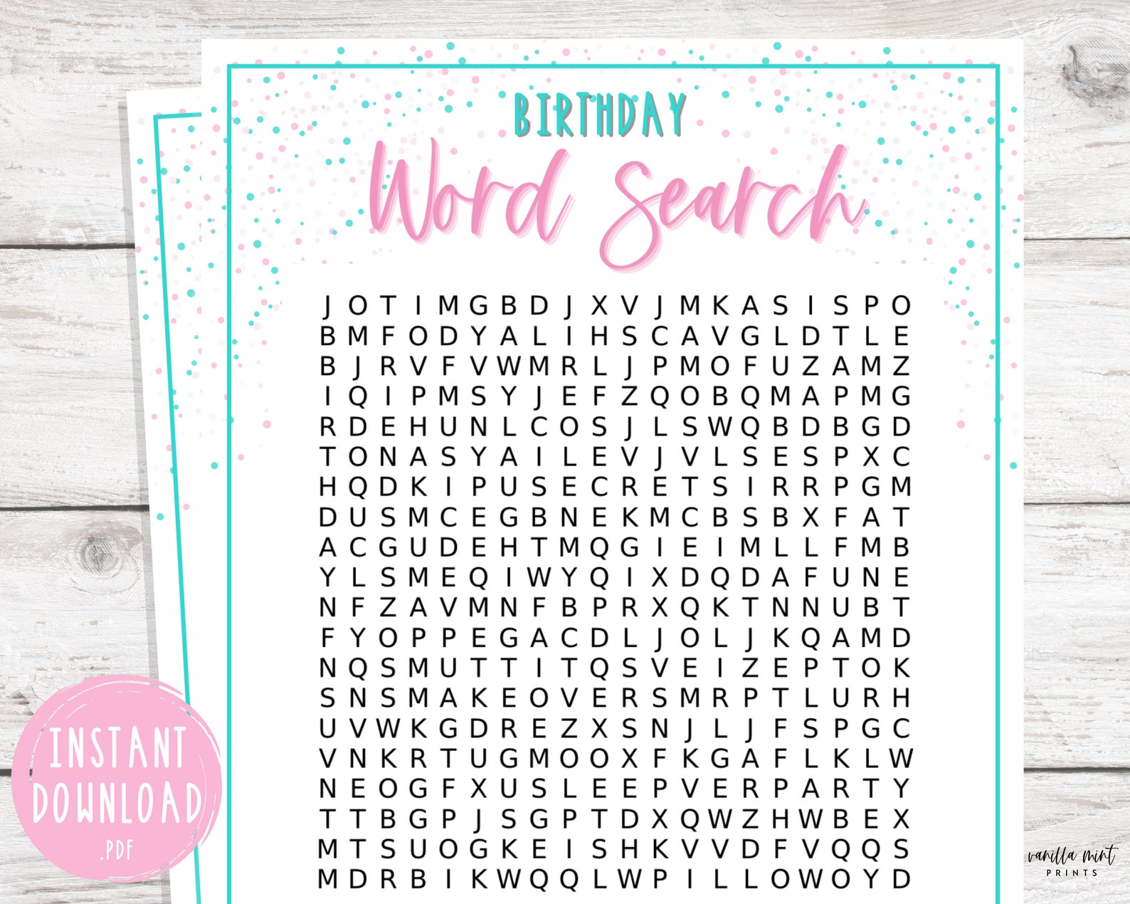 Teen Slumber Party Games Word Search Girls Sleepover - Etsy