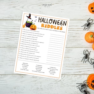 Halloween Riddles Party Game Halloween Games for Kids Fun Halloween ...