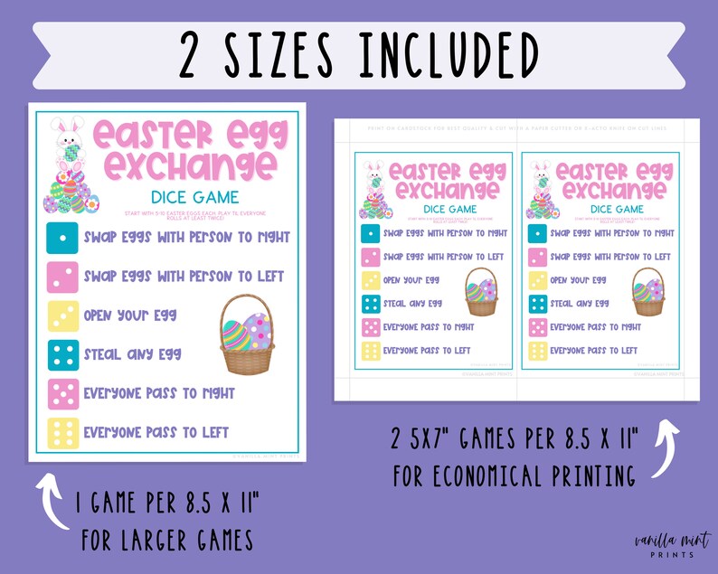 Easter Egg Exchange Dice Game Printable Easter Games Party | Etsy