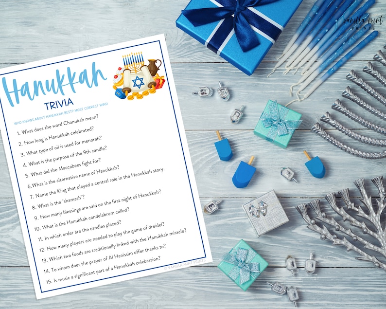 Hanukkah Trivia Party Games Chanukah Celebration Games - Etsy