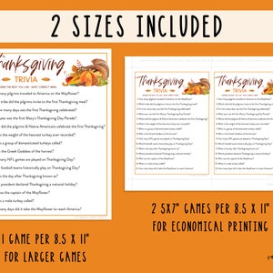 Thanksgiving Trivia Game | Thanksgiving Printable Games | Fun ...