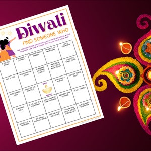 Diwali Find Someone Who Game | Printable Festival of Lights Party Games ...