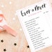 Adult Birthday Party Games Ever or Never Birthday Party Game for Her ...