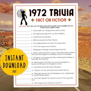 1972 Trivia | 70s Pop Culture Trivia | Fact or Fiction | 50th Birthday ...