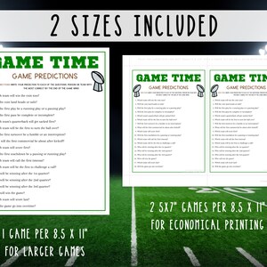Football Game Predictions Game | Football Party Games | Printable Super ...