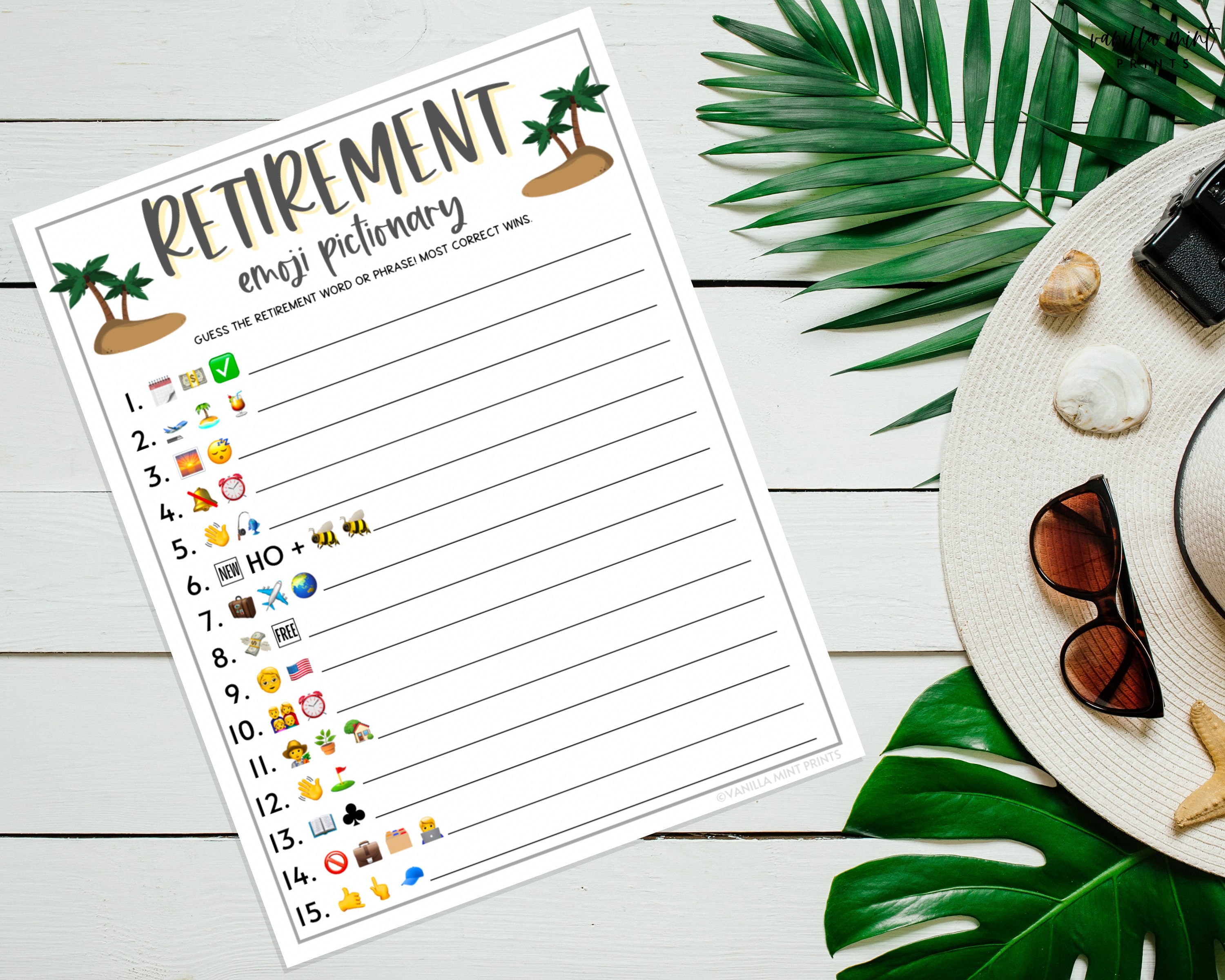 Retirement Emoji Pictionary Party Games Retirement Game | Etsy Australia