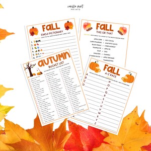 Fall 10 Game BUNDLE | Printable Autumn Game Bundle | Fall Time ...