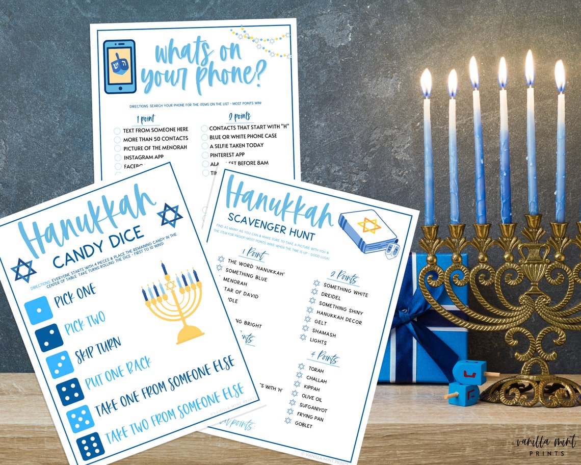 Hanukkah 10 Party Games BUNDLE Ten Chanukah Celebration - Etsy
