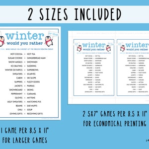 Winter Would You Rather Game | Fun This or That Printable Winter Games ...