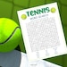 Tennis Word Search Game Printable Tennis Themed Party Games Tennis ...