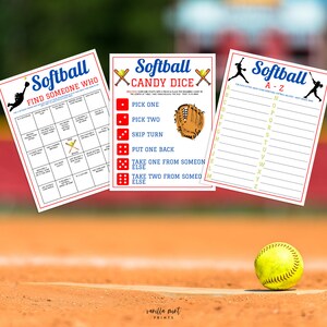 Softball 10 Game BUNDLE | Printable Softball Team Party Games | Travel ...