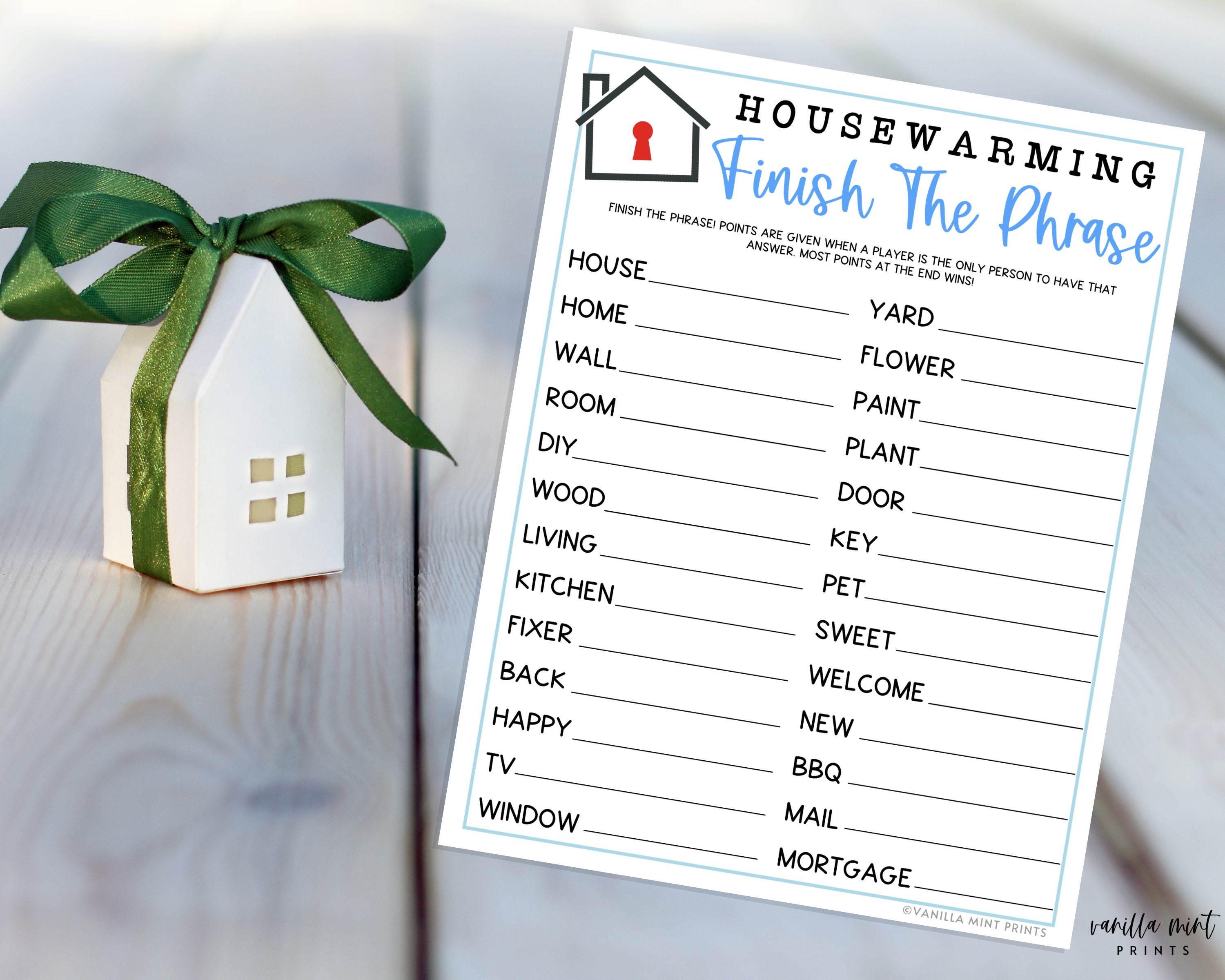 Housewarming Party Games Finish the Phrase Fun | Etsy