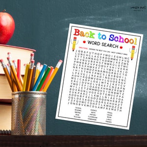 Back to School Game | Word Search | First Day of School Activities ...