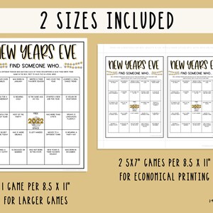New Years Eve Find Someone Who Bingo Game New Years Games New Years Eve ...