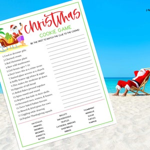Christmas in July Cookie Match Party Game | Beach Christmas | Printable ...