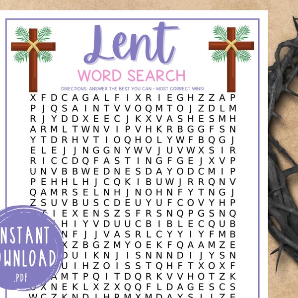 Bible Lent Word Search - Etsy