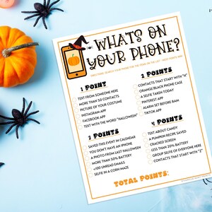 Halloween What's on Your Phone Party Game | Halloween Party Games for ...