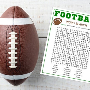 Football Word Search Game | Super Bowl Party Games | Printable Super ...