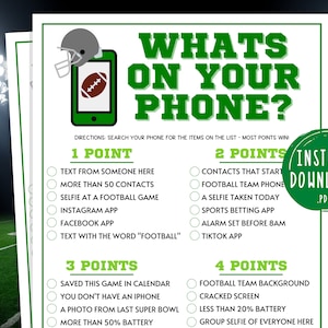 Football Whats on Your Phone Game | Fantasy Football Party Games ...