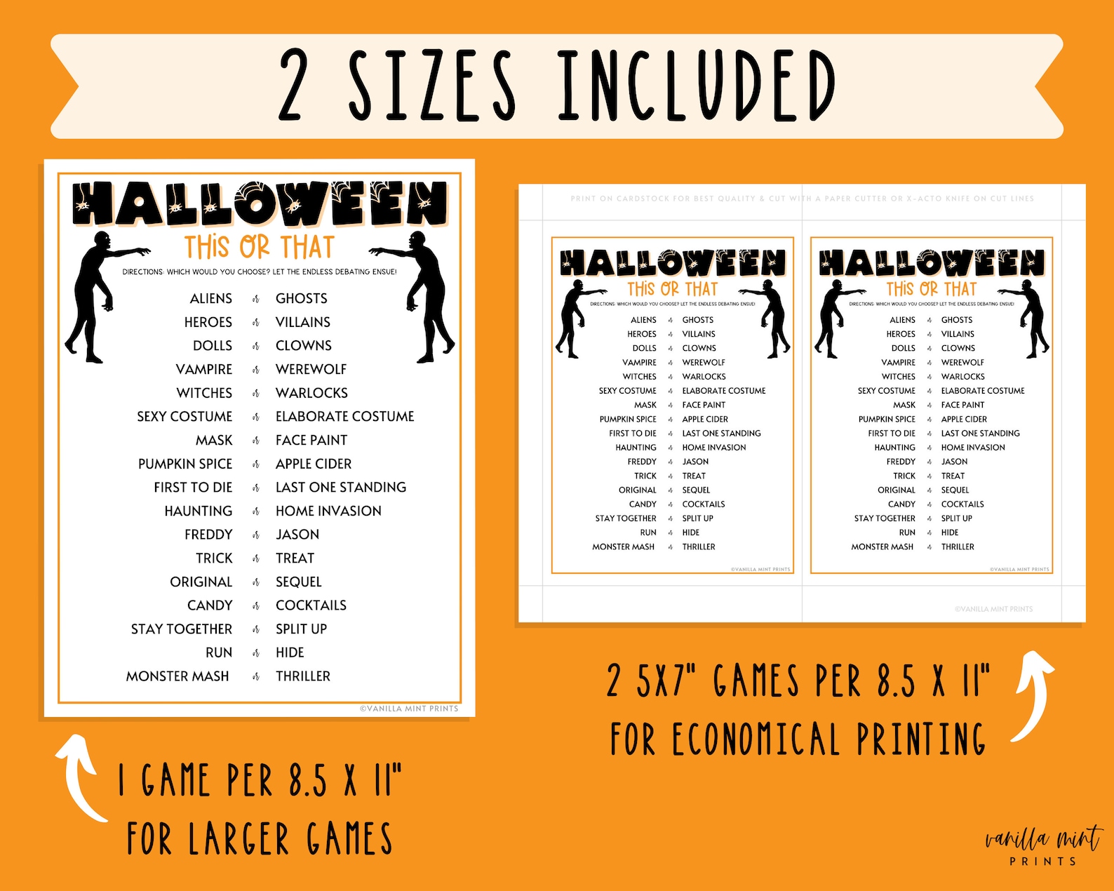 Halloween This or That Game Halloween Printable Games - Etsy