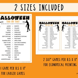 Halloween This or That Game Halloween Printable Games - Etsy