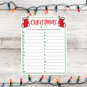 Christmas A-Z Game Christmas Printable Games Fun Christmas | Etsy