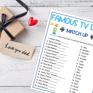 Famous TV Dads Match up Game | Father's Day Games | Word Games With Dad ...