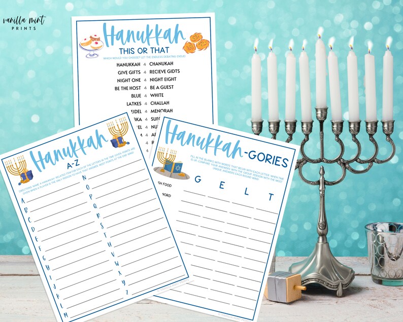 Hanukkah 10 Party Games BUNDLE Ten Chanukah Celebration - Etsy