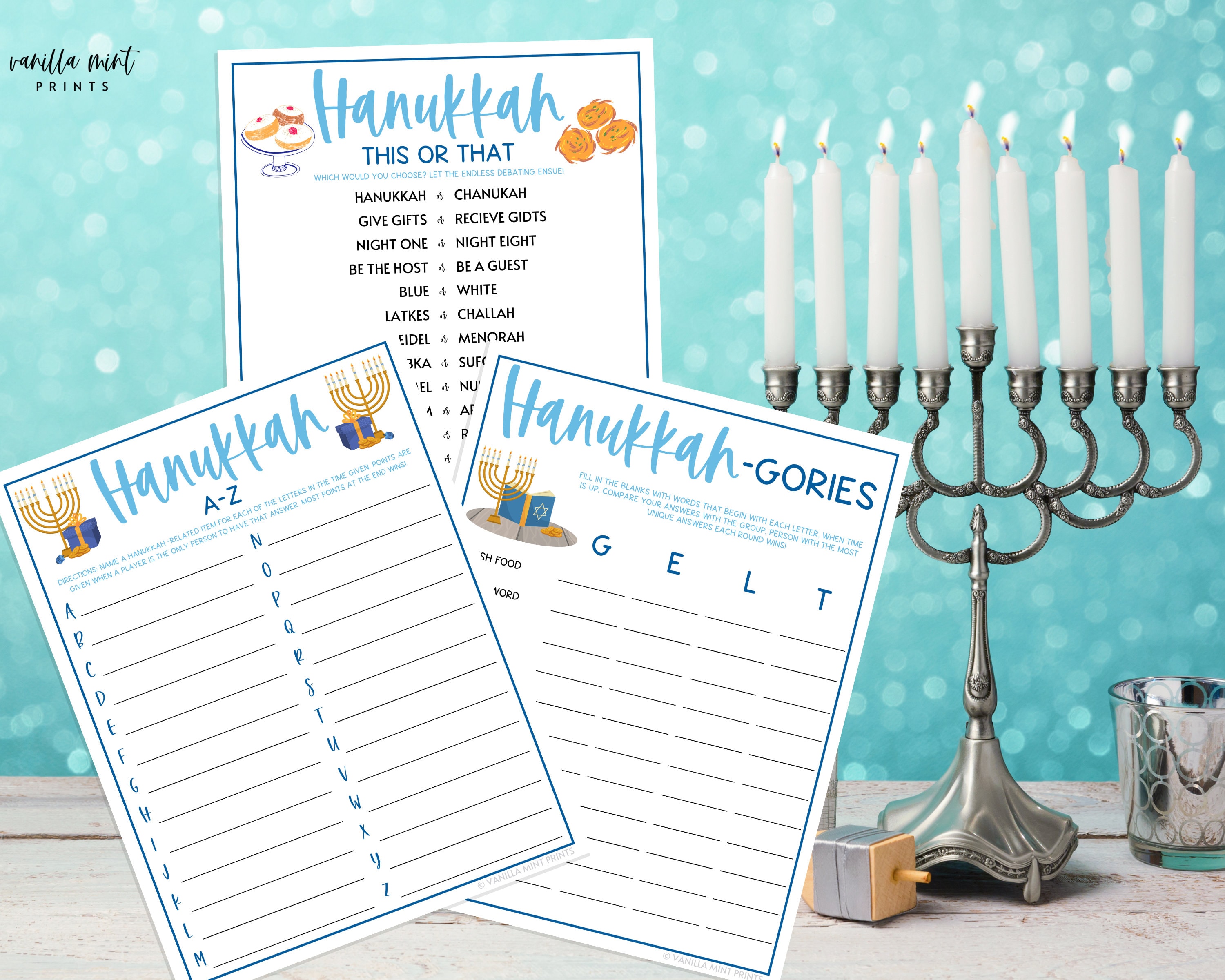 Hanukkah 10 Party Games BUNDLE Ten Chanukah Celebration - Etsy