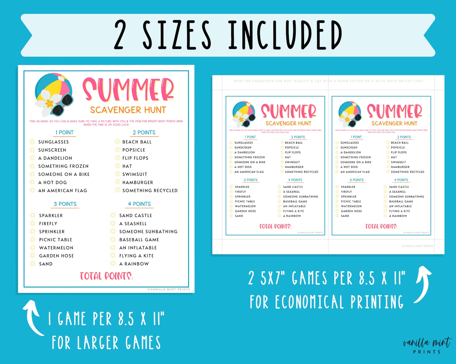 Summer Scavenger Hunt Game Printable Summertime Games - Etsy