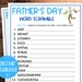 Father's Day Word Scramble Game Father's Day Games - Etsy