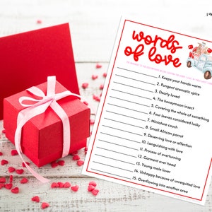 Valentine's Day Words of Love Game | Fun Valentine's Day Printable ...