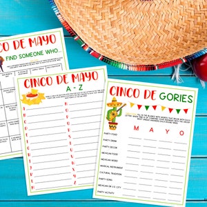 Cinco De Mayo Party Game BUNDLE Volume 2 | 10 Mexican Party Games | Ten ...