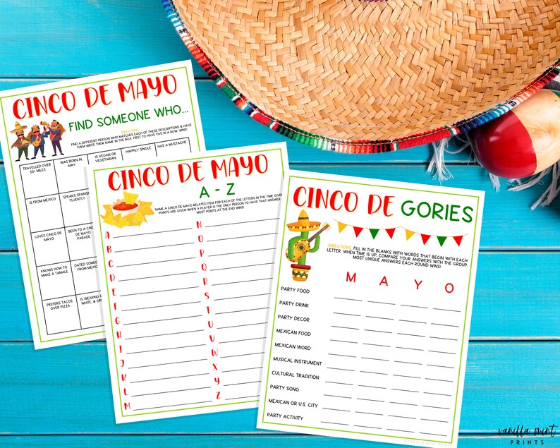 Cinco De Mayo Party Game BUNDLE Volume 2 10 Mexican Party - Etsy