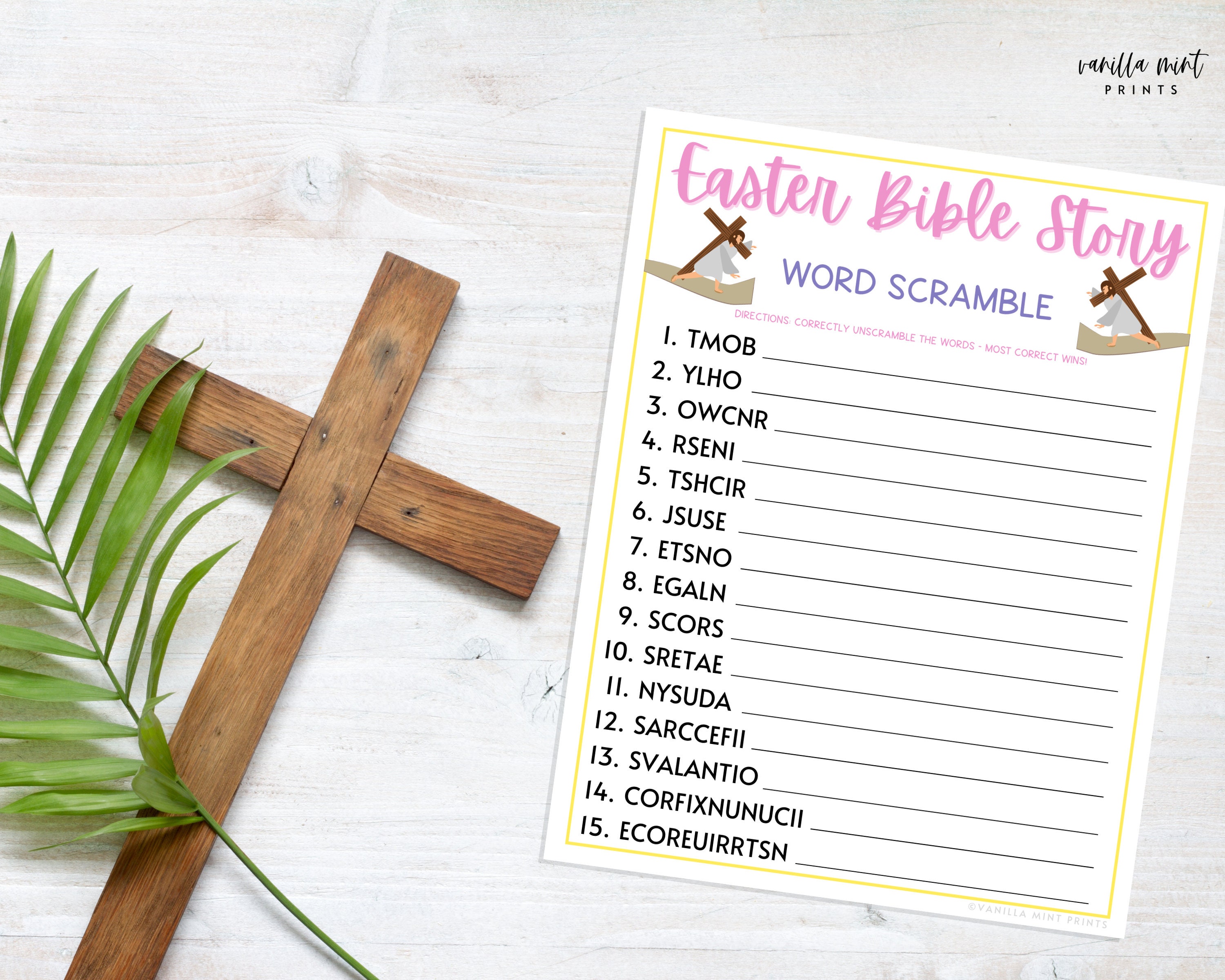 Easter Bible Story Word Scramble Game Printable Easter Games | Etsy