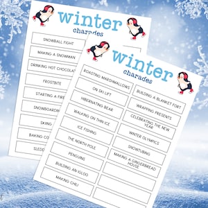 Winter Charades Game | 33 Fun Printable Winter Charades Games ...