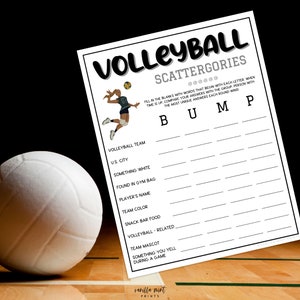 Volleyball Scattergories Game | Printable Volleyball Team Party Games ...