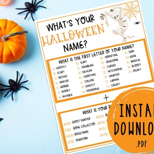 Whats Your Halloween Name Game Halloween Icebreaker Game Fun Team ...