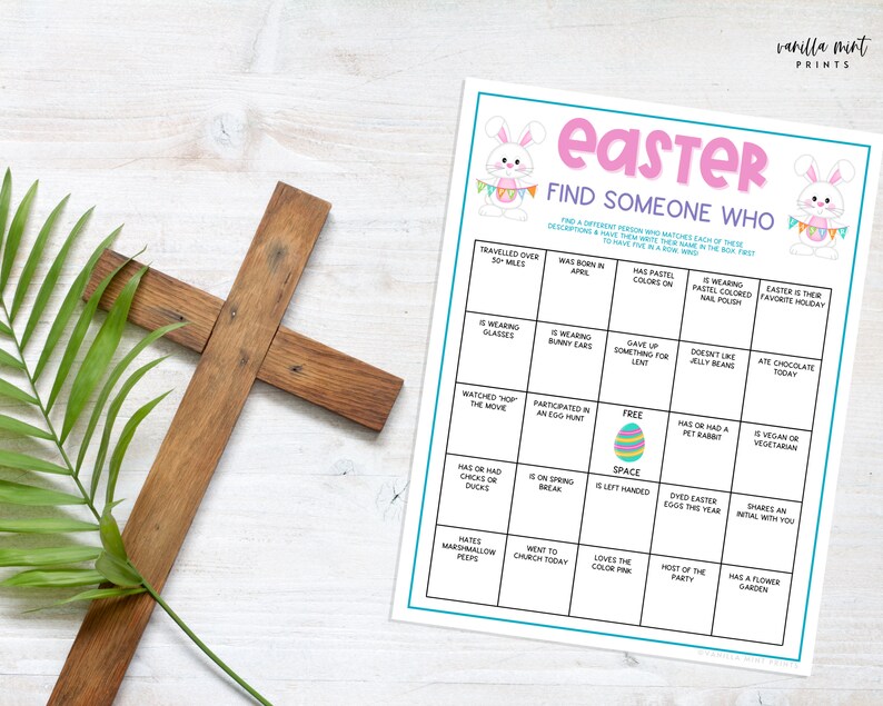 Easter Find Someone Who Game Printable Easter Games Party - Etsy