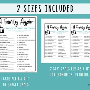 Family Reunion A Family Affair Famous TV Family Match up Party Game ...